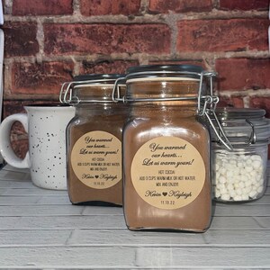 Hot Chocolate Labels - Personalized Holiday Hot Cocoa Stickers - KRAFT ...