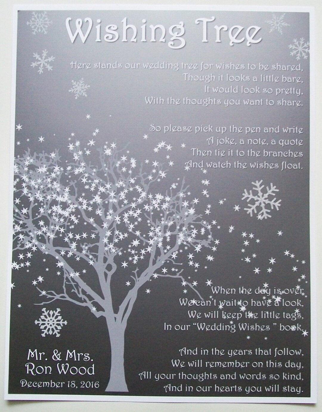Wishing Tree Tags Instructions Sign Winter Tree With STARS - Etsy