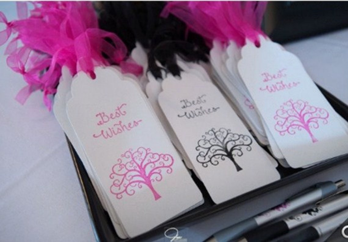 Wedding Wishing Tree Tags Best Wishes With Tree set of 50 - Etsy