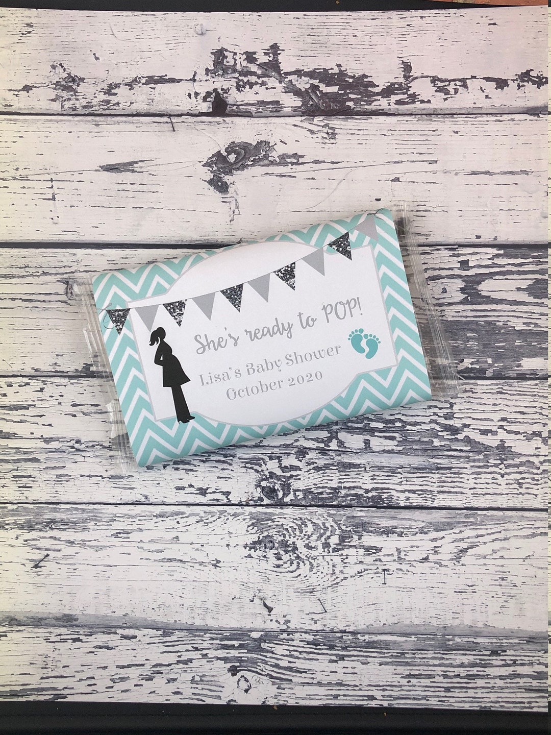 Popcorn Wrapper - Baby Shower Unisex - Microwave Popcorn Sleeve - Favor ...