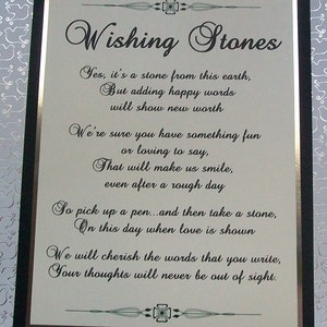Wishing Stones - Instructions Sign - Customize for Your Event - Three ...