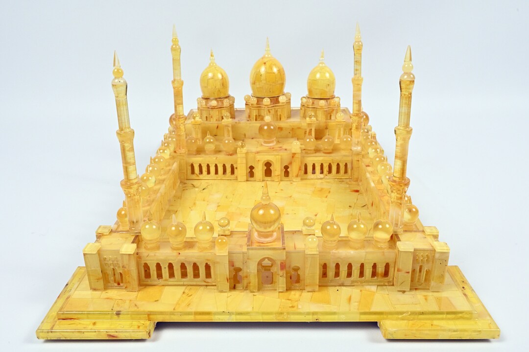 Amber Mosque Figurine Decorative Statue Unique Islamic Home Decor Table ...