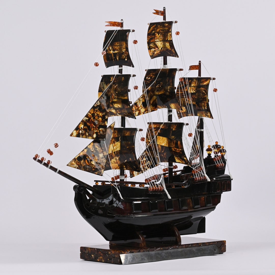 Luxury Amber Sailboat Handmade Boat Made of Natural Amber Amber Ship ...