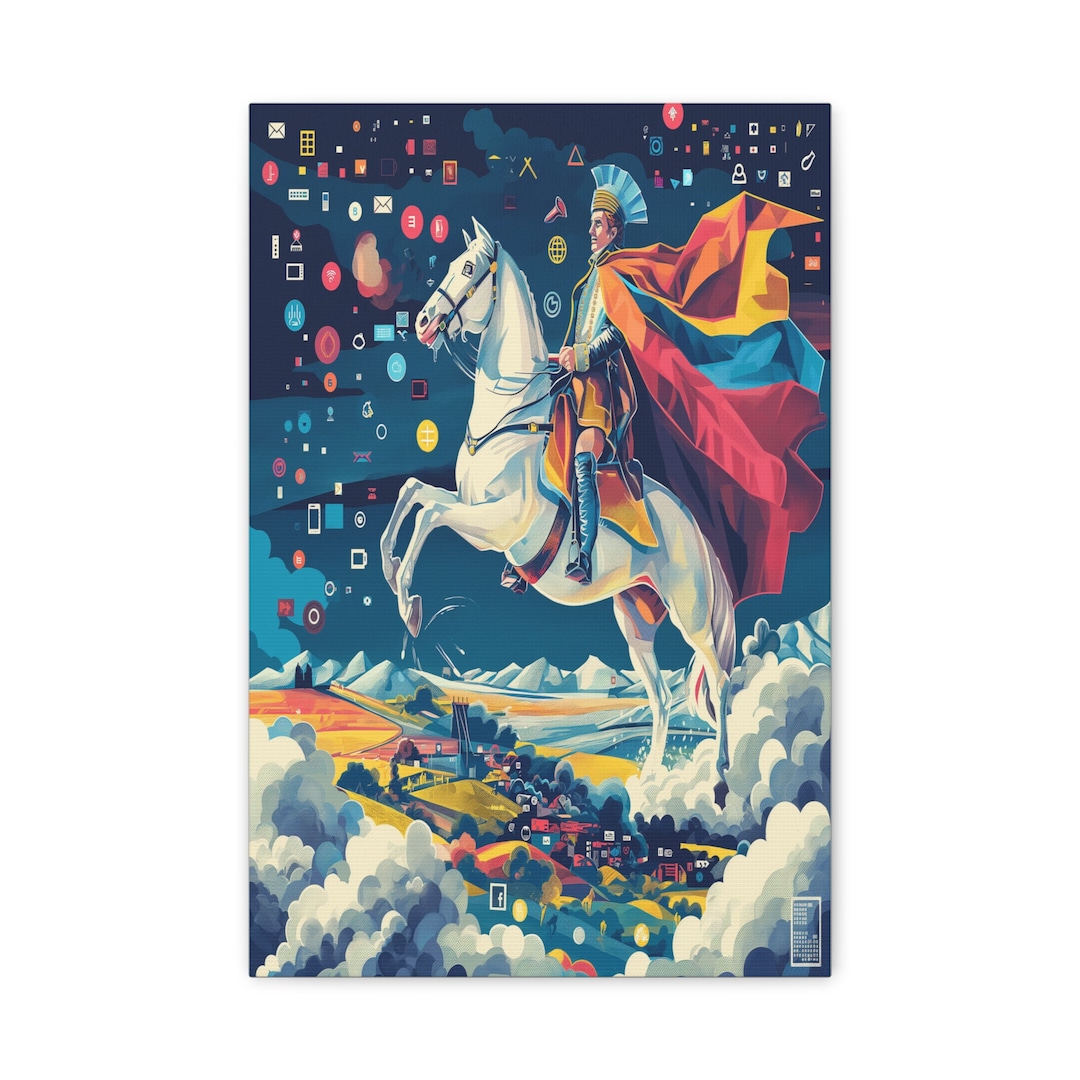 Napoleon Crossing the Alps, Wall Art Mural Print Abstract, Altered Art ...