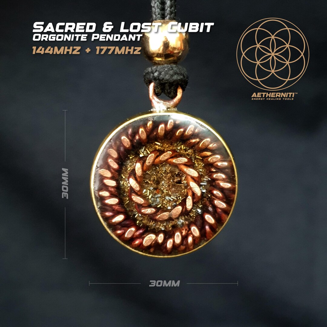 Sacred & Lost Cubit Orgonite Pendant | 144+177 Mhz Energy Healing With ...