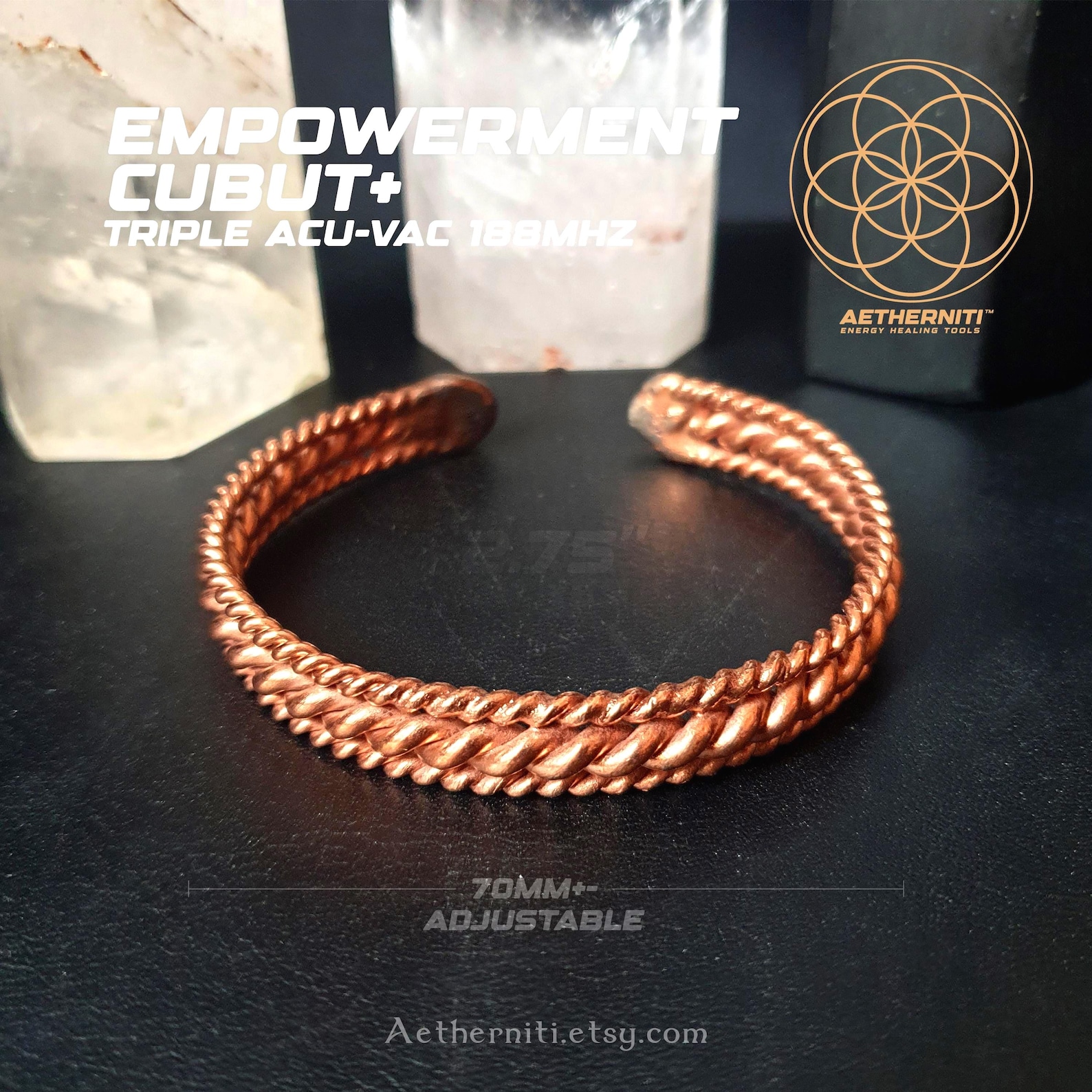 Black Cubit Copper Tensor Bracelet | Metaphysical Energy Jewelry - Etsy
