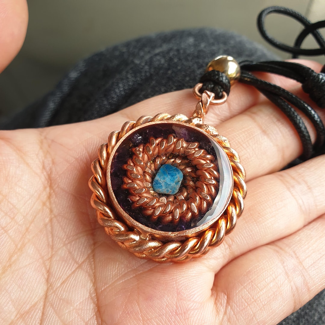 Byzantine Orgonite Tensor Ring Pendant | Healing Energy Jewelry for ...