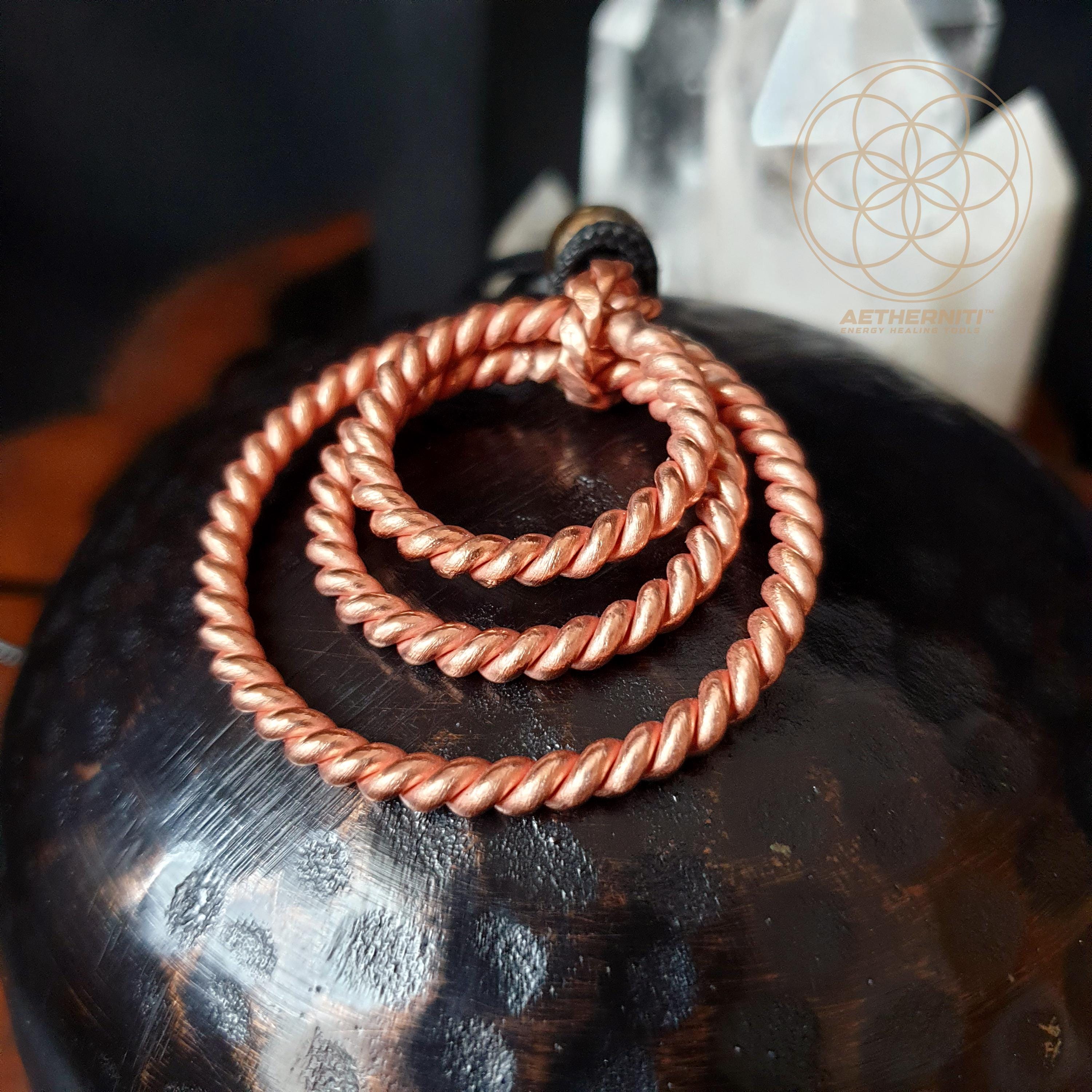 Triple Sacred Tensor Ring Pendant | Copper EMF Protection Necklace - Etsy