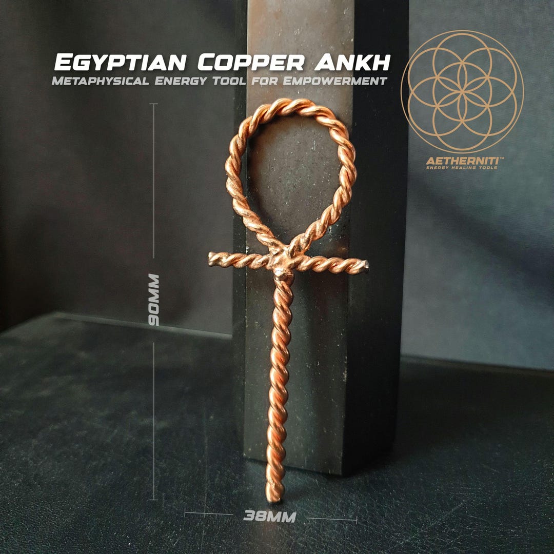 Egyptian Copper Ankh Key of Life With Black Cubit - Etsy
