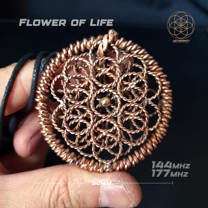 Flower of Life Tensor Ring Pendant for Energy Balance and Spiritual ...