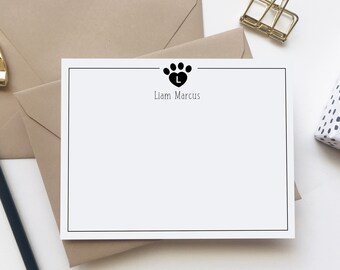 Paw Print Note Card - Etsy