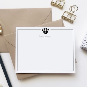 Paw Print Personalized Note Cards. Stationery Cards. Personalized ...