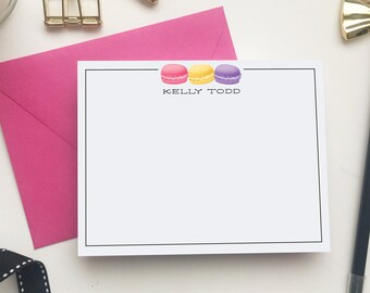 Adorable Merci Beaucoup French Macaron Folded Cards and Envelopes Note ...