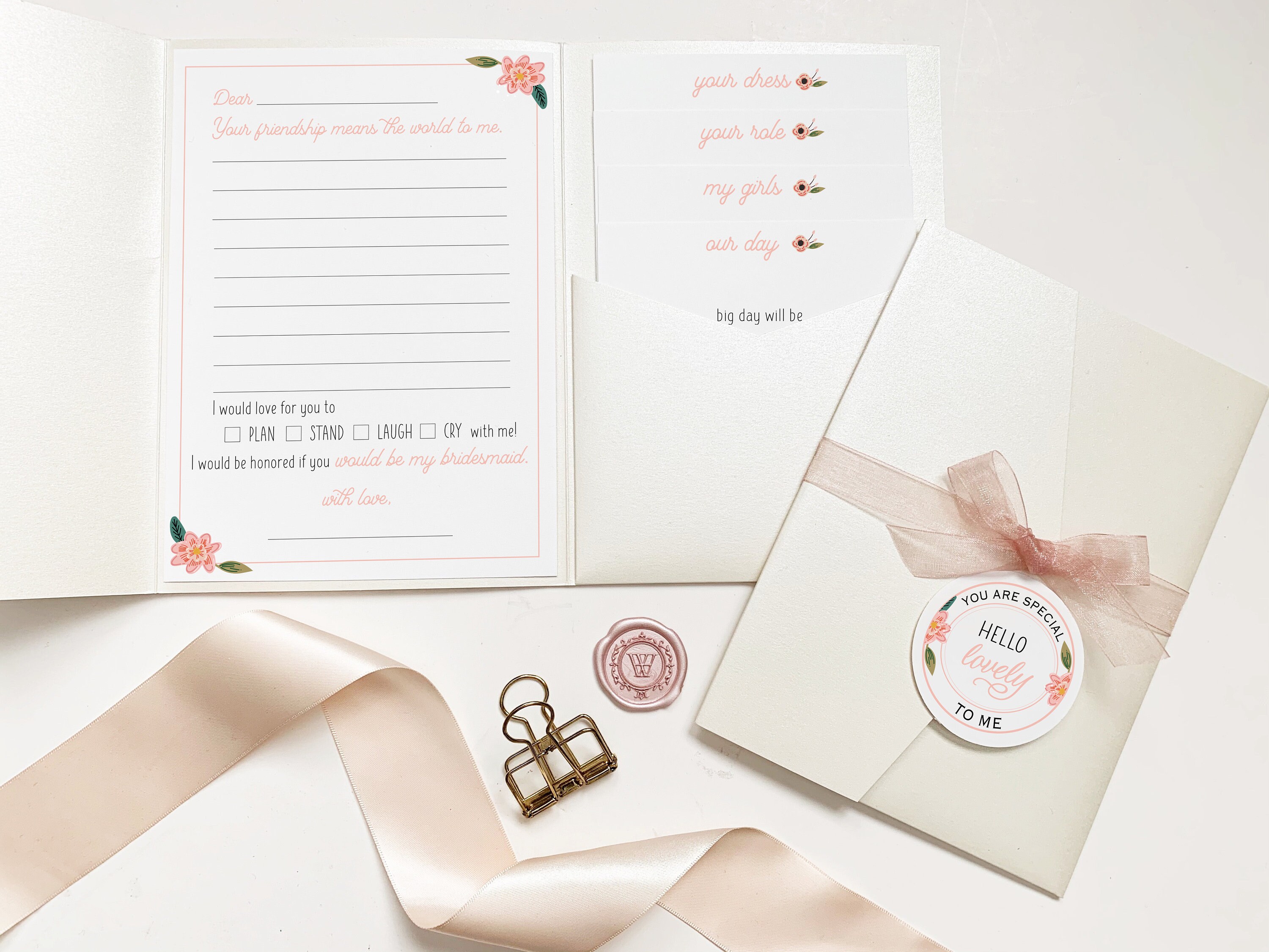 Bridesmaid Proposal Folder. Will you be my Bridesmaid Card. | Etsy