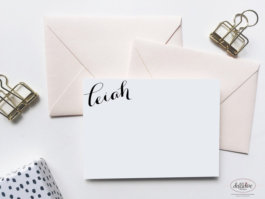 Personalized Note Card Set: Script Font Stationery - Etsy