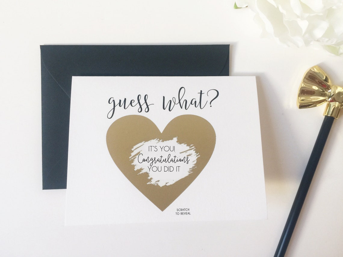 CUSTOM MESSAGE Guess What Scratch off Cards. Scratcher Card. | Etsy