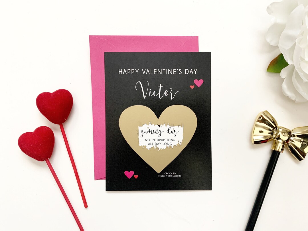 Valentine's Day CUSTOM MESSAGE Scratch off Cards. Scratcher Card ...