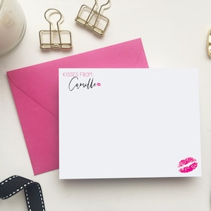 Kisses From Personalized Stationery. Personalized Note Cards. Custom ...