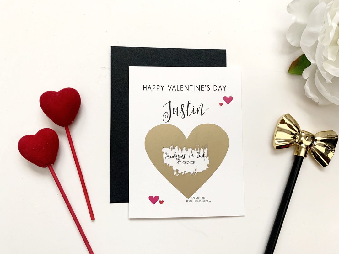Valentine's Day CUSTOM MESSAGE Scratch off Cards. Scratcher Card ...