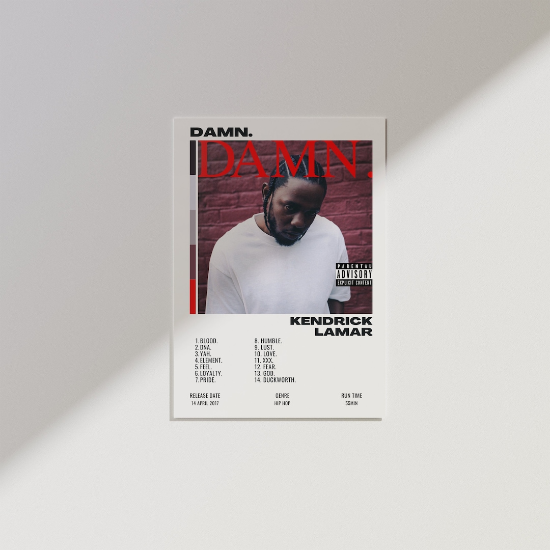 Kendrick Lamar Posters Damn Album Cover Damn Poster Kendrick Lamar ...