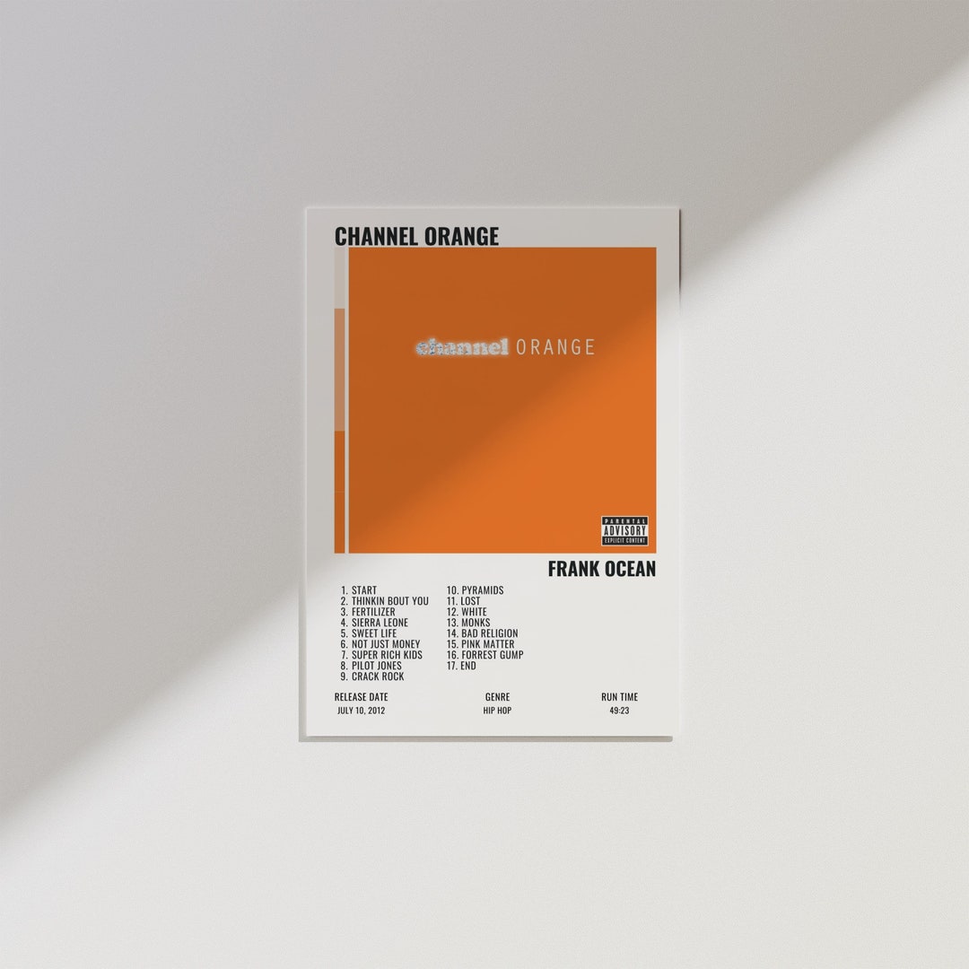 Frank Ocean Posters Channel Orange Poster Tracklist Poster Frank Ocean ...