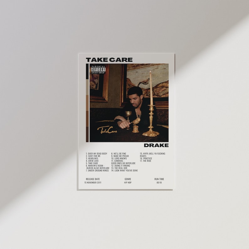 Drake Posters Take Care Album Cover Poster Drake Album Art Digital ...