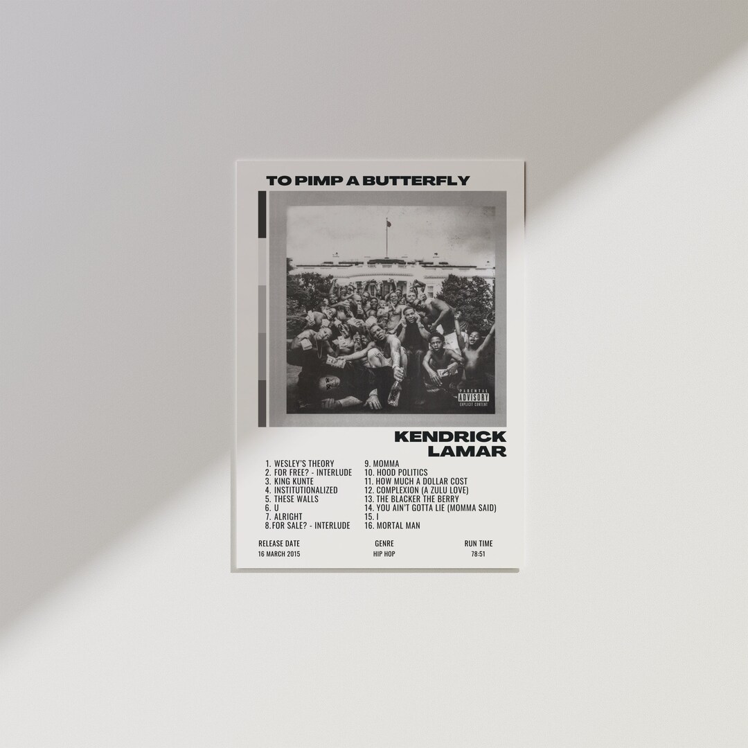 Kendrick Lamar - to Pimp a Butterfly Album Cover Poster (digital ...