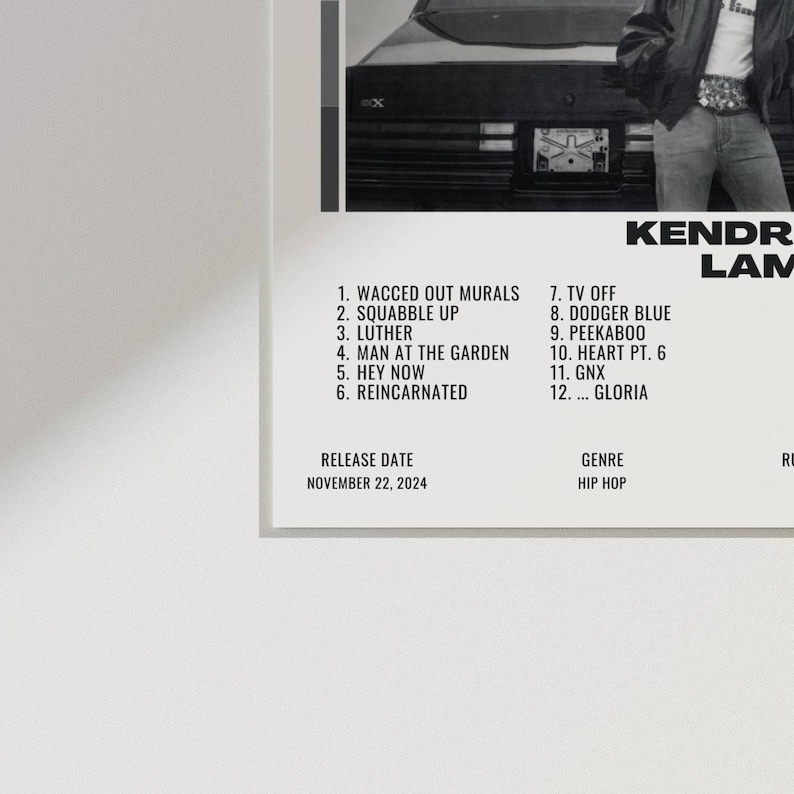 Kendrick Lamar Posters GNX Album Cover Poster Kendrick Lamar Album Art ...