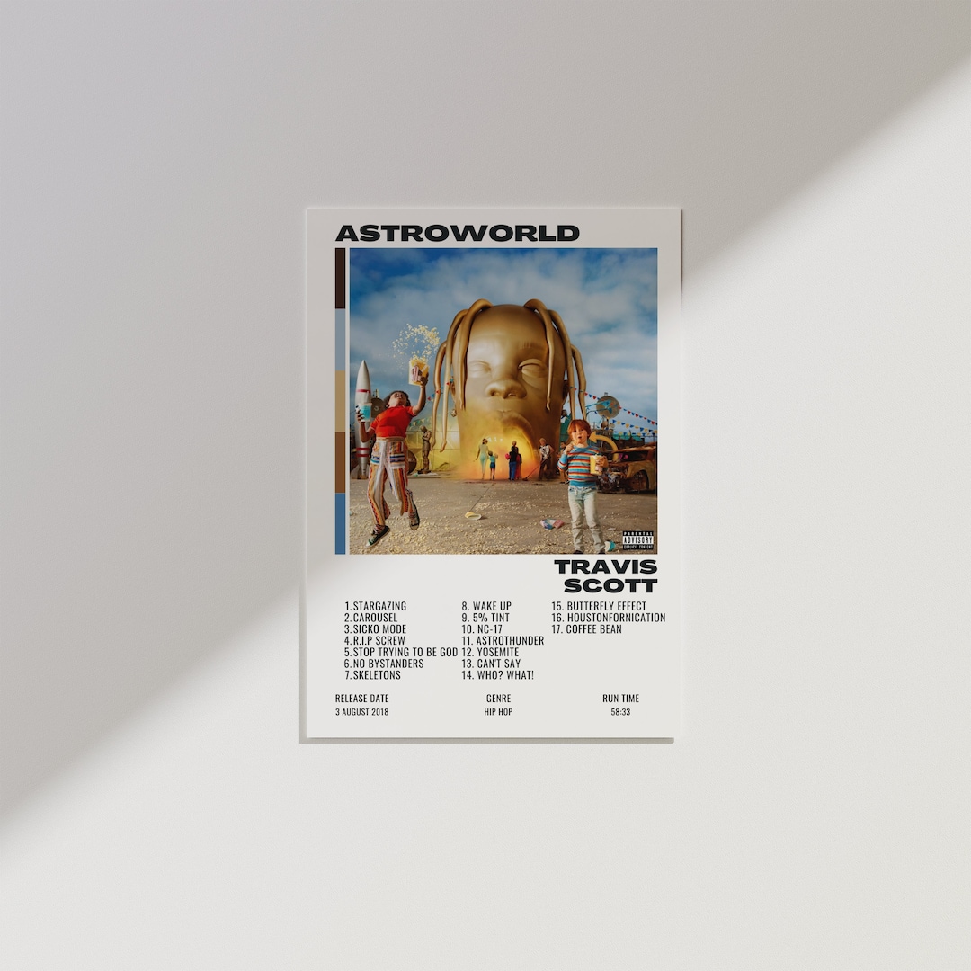 Travis Scott Poster Astroworld Album Cover Poster Travis Scott Album ...
