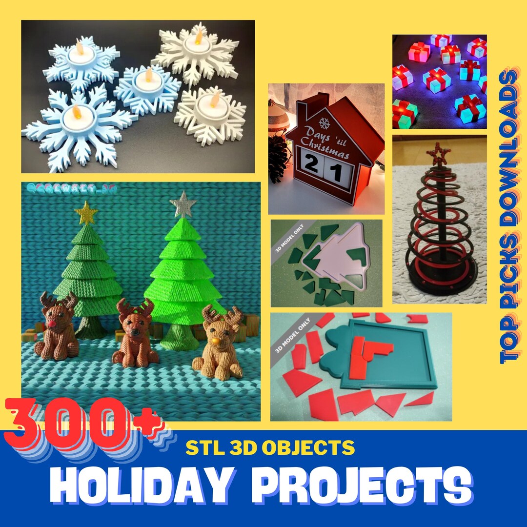 Ultimate 3D Printer Christmas Holiday Pack: 300 STL Files Perfect for ...