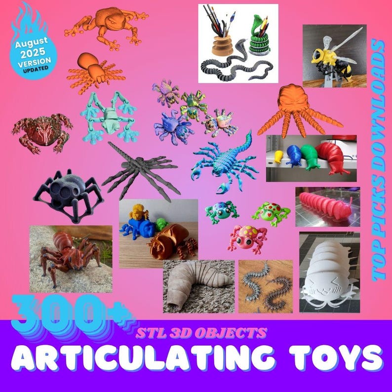 Articulating Toys STL Bundle | 300+ 3D Print Files for Poseable Robots ...
