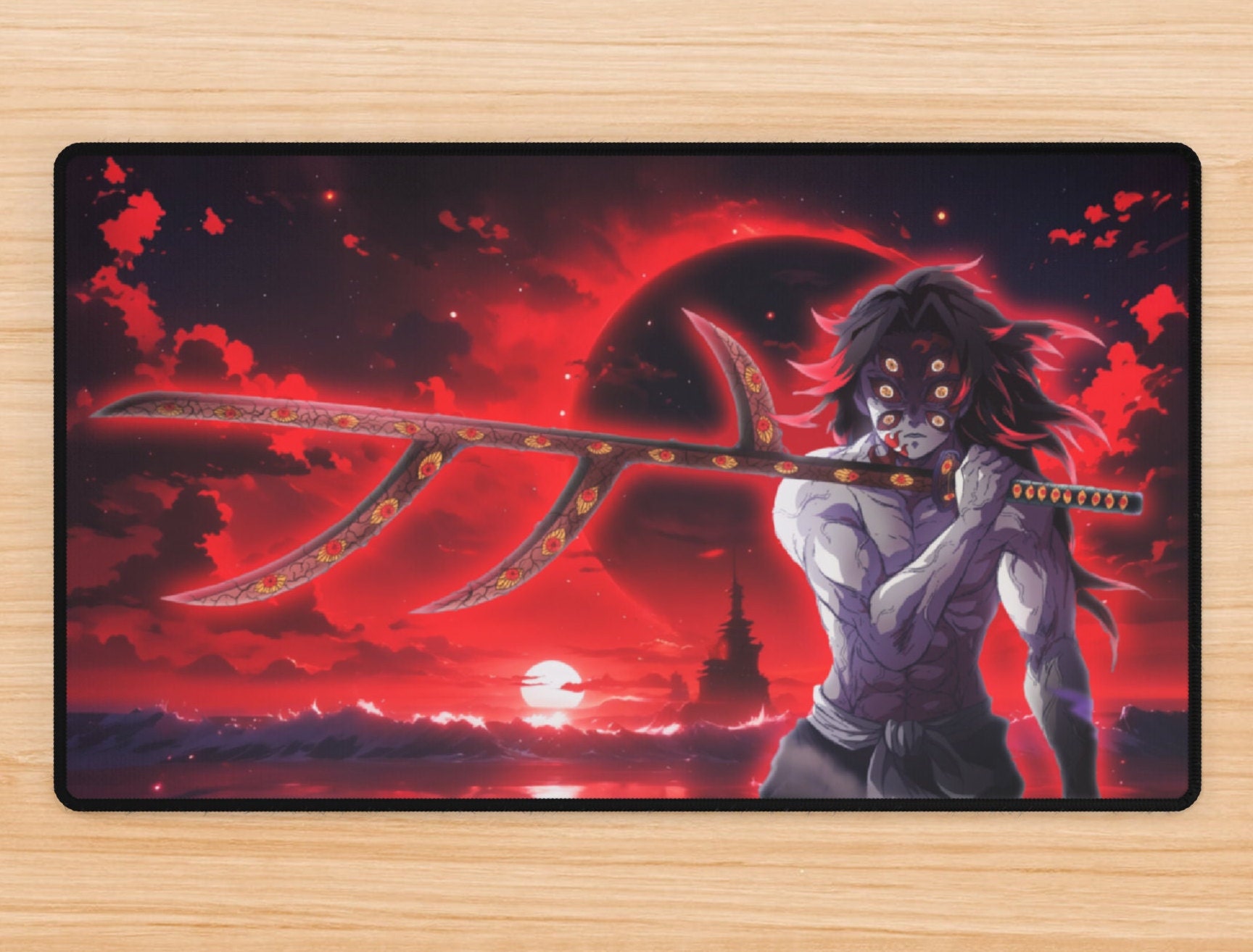 Demon Slayer Desk Mat Large Anime Desk Mat Kokushibo Desk Mat Gaming ...