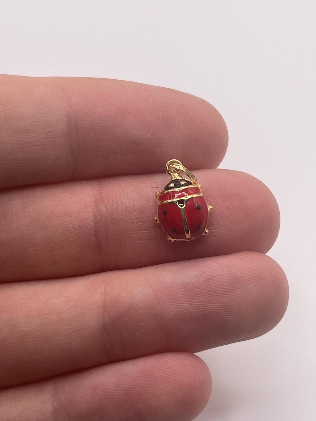 9ct Gold Enamelled Ladybird Charm - Etsy
