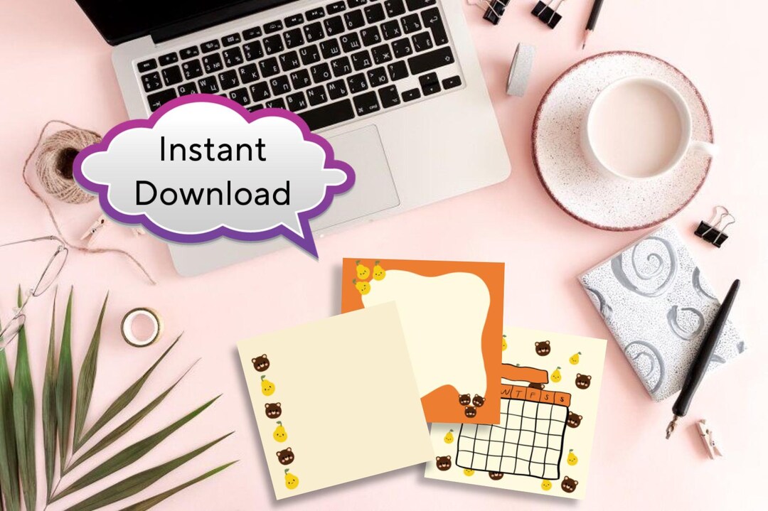 Printable Memopad, Kawaii Notepad, Cute Memopad, Digital Notepad - Etsy