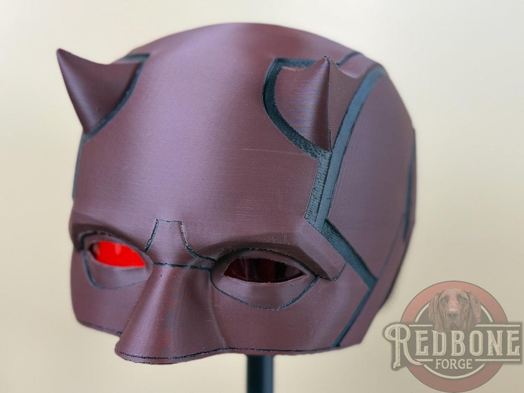 Daredevil Cosplay Cowl Mask Helmet 3D Printed Wearable, Shelf or Wall ...