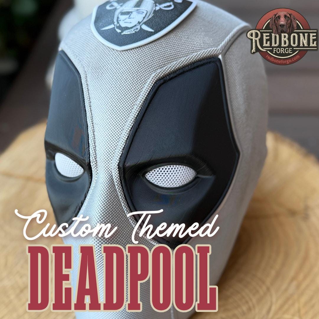 Custom Design Themed Deadpool Helmet 3D Printed Wearable Sports Fan Man ...
