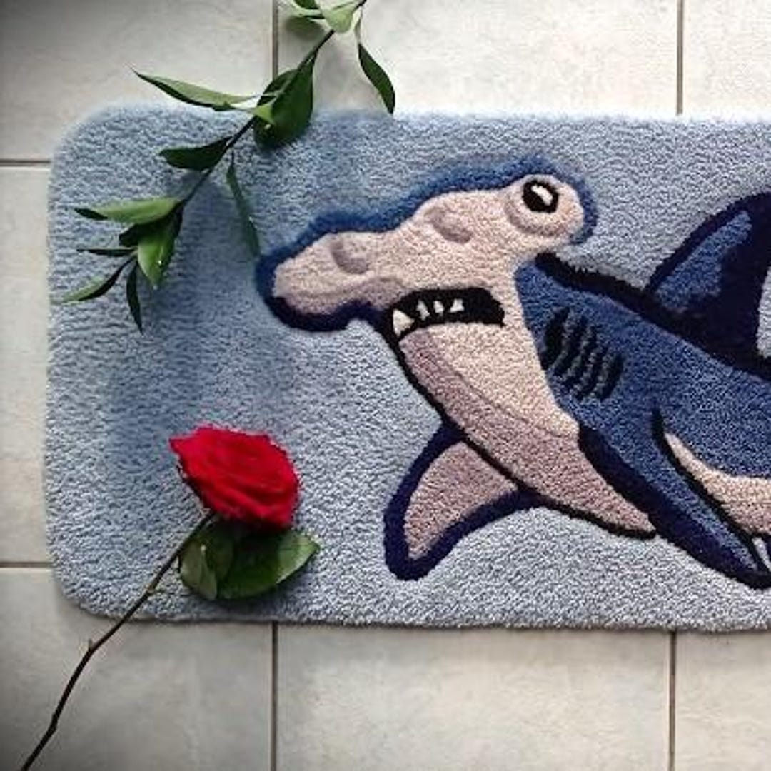 Hammerhead Shark Rug | Handmade Tufted Rug | Tufted Carpet | Bedroom ...