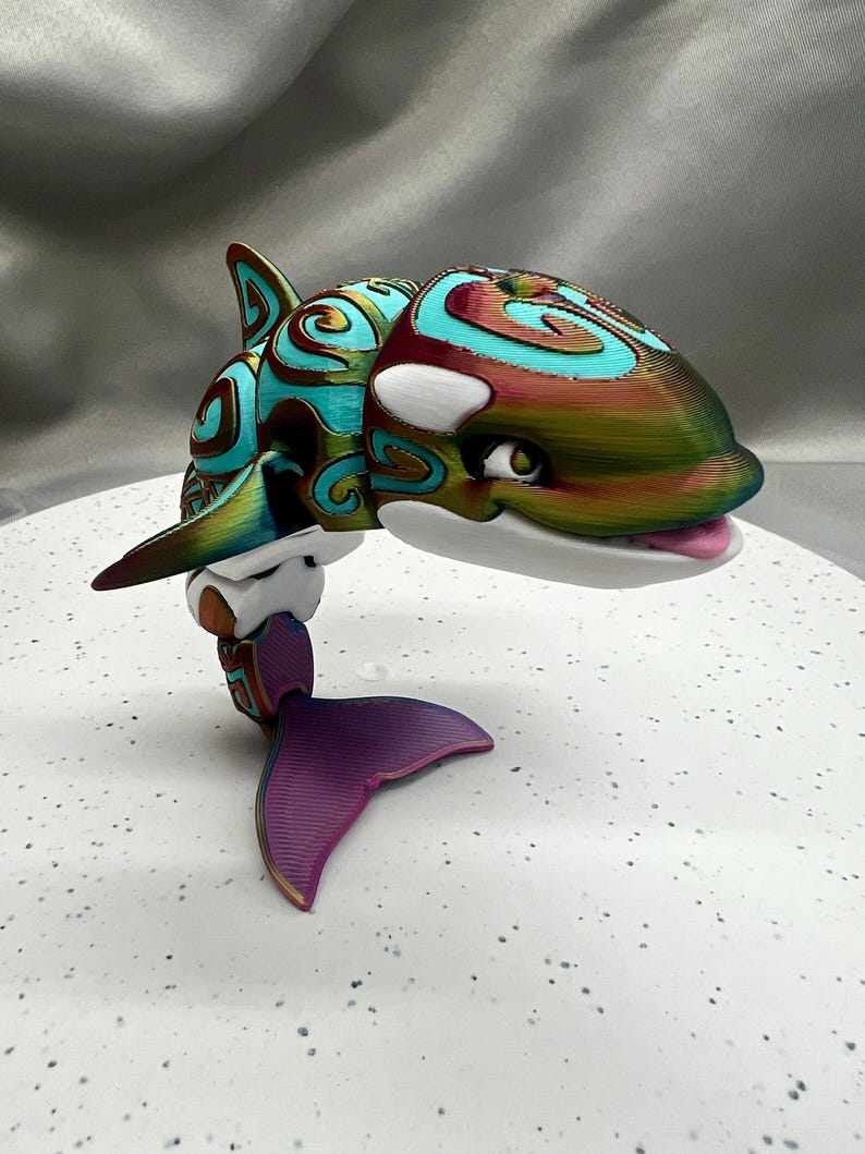 3D Printed Orca, Killer Whale, Customizable Colors, Flexi Factory - Etsy