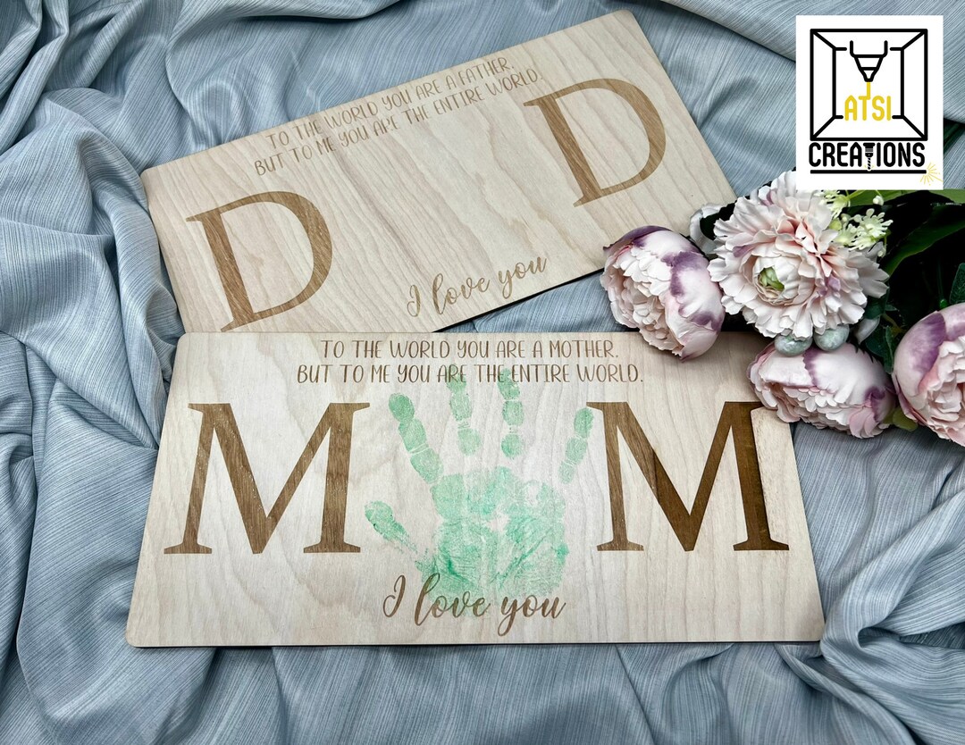 Mom or Dad Handprint Sign - Etsy