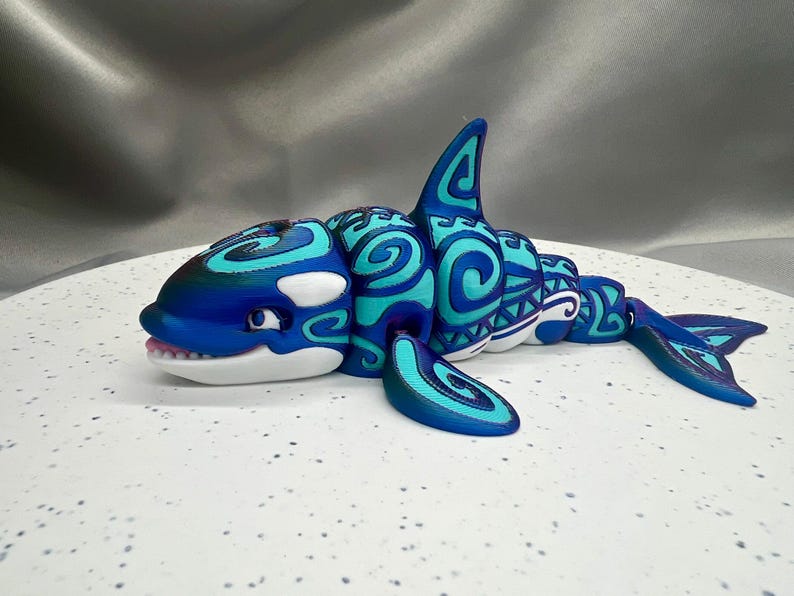 3D Printed Orca, Killer Whale, Customizable Colors, Flexi Factory - Etsy