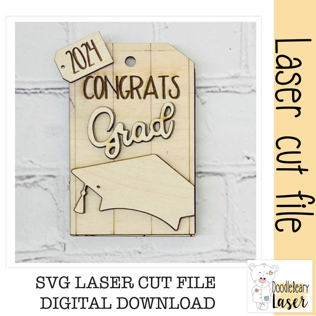 Graduation Gift Card Tag SVG Laser Cut File - Etsy