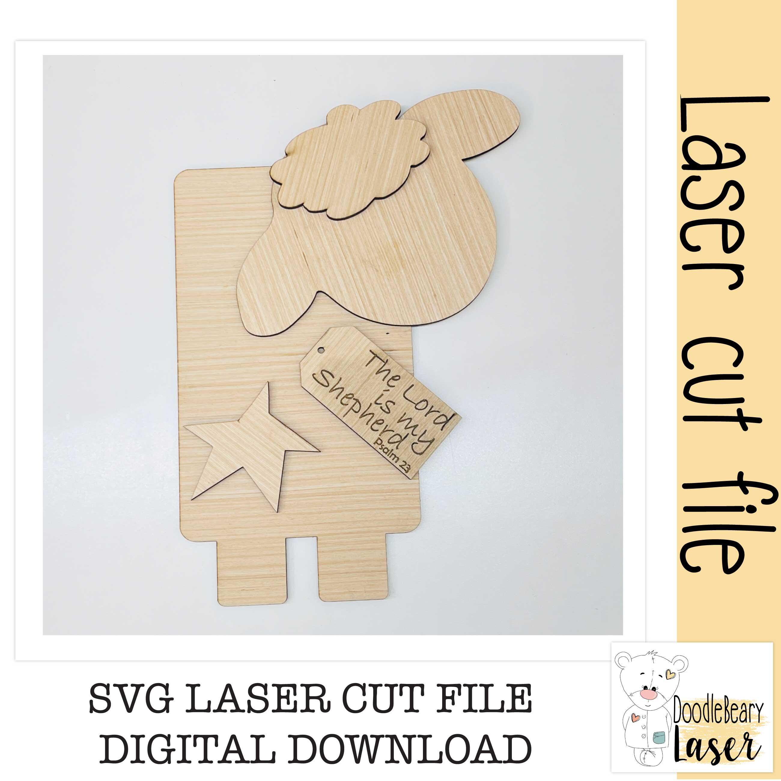 Rustic Sheep Laser Cut File, Laser SVG Cut File, Laser Ready, Spring ...