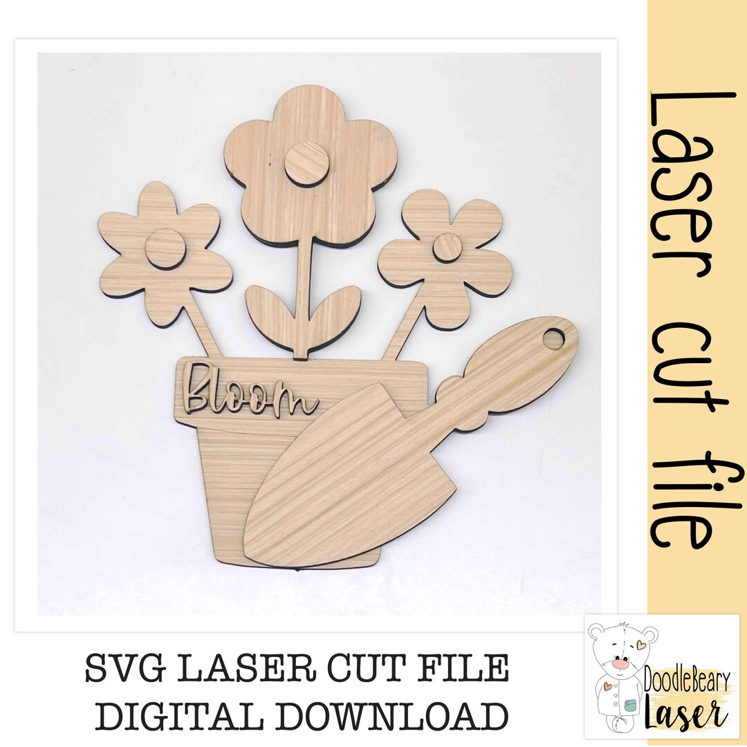 Flowers in Bloom Laser Cut File, Laser SVG Cut File, Laser Ready - Etsy