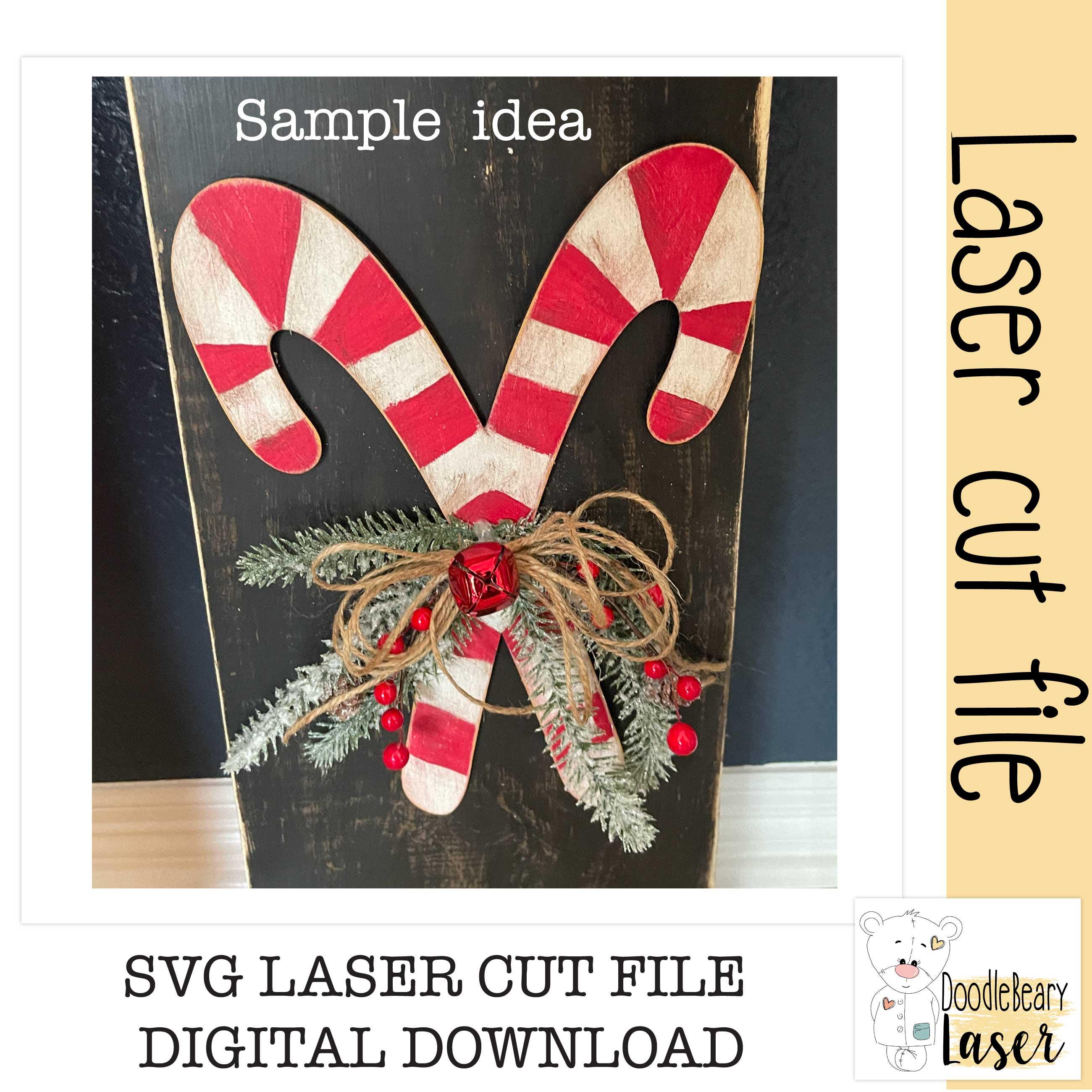 Candy Cane Laser Cut File, Laser SVG Cut File, Laser Ready - Etsy