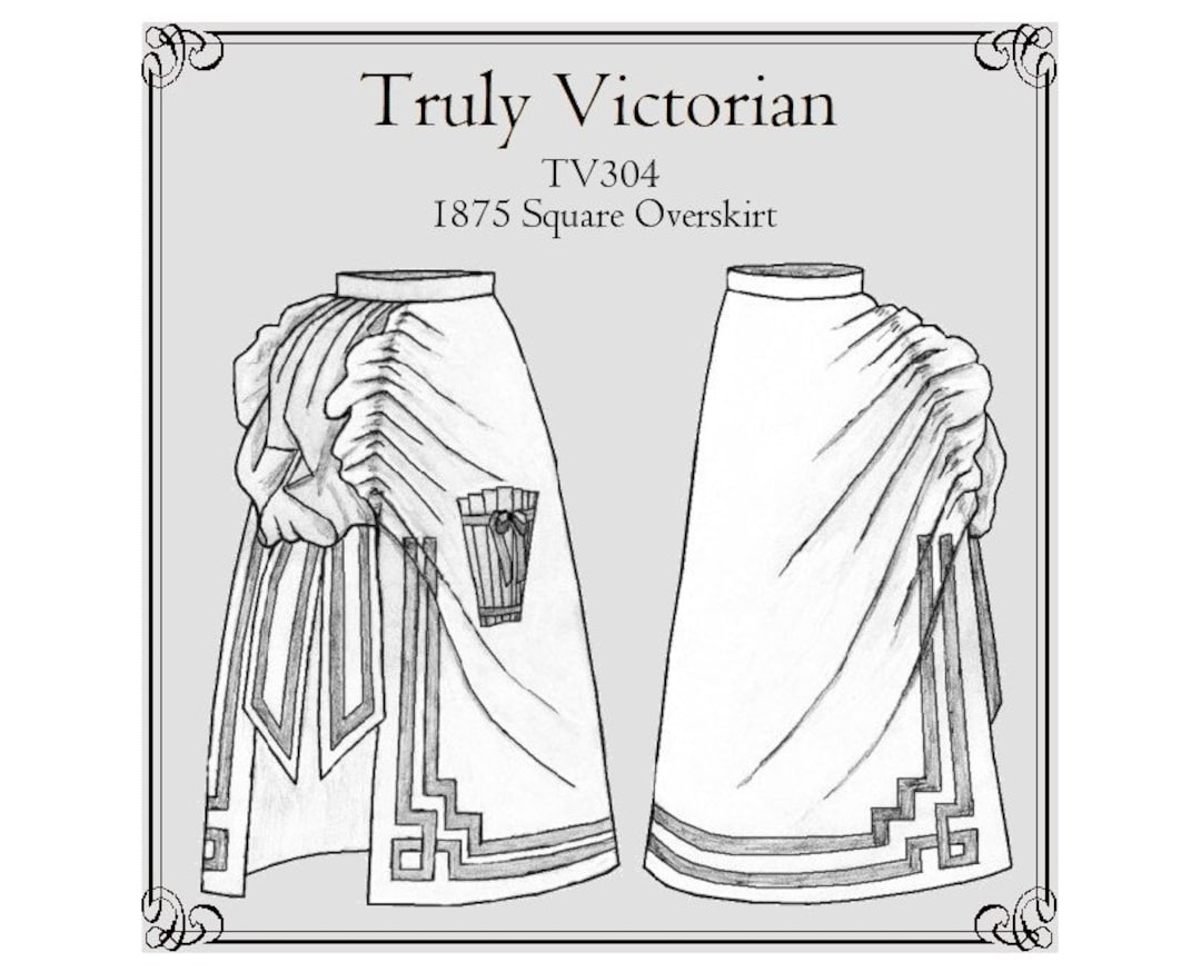 1875 Square Overskirt Sewing Pattern: Truly Victorian TV304 (digital ...