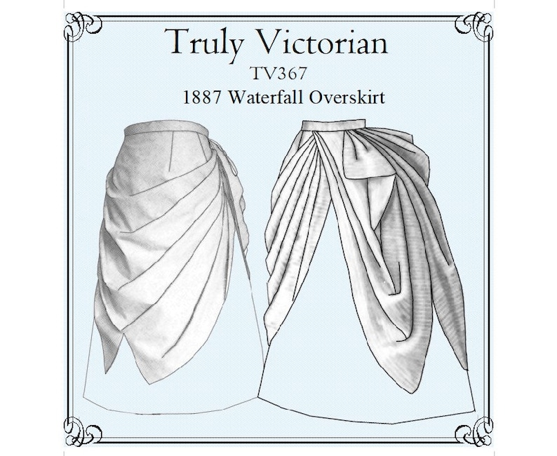 1887 Cascade Overskirt Sewing Pattern: Truly Victorian TV367 (digital ...