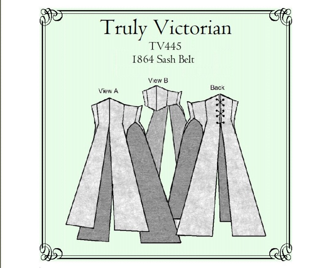 1864 Sash Belt Sewing Pattern: Truly Victorian TV445 (digital PDF) - Etsy