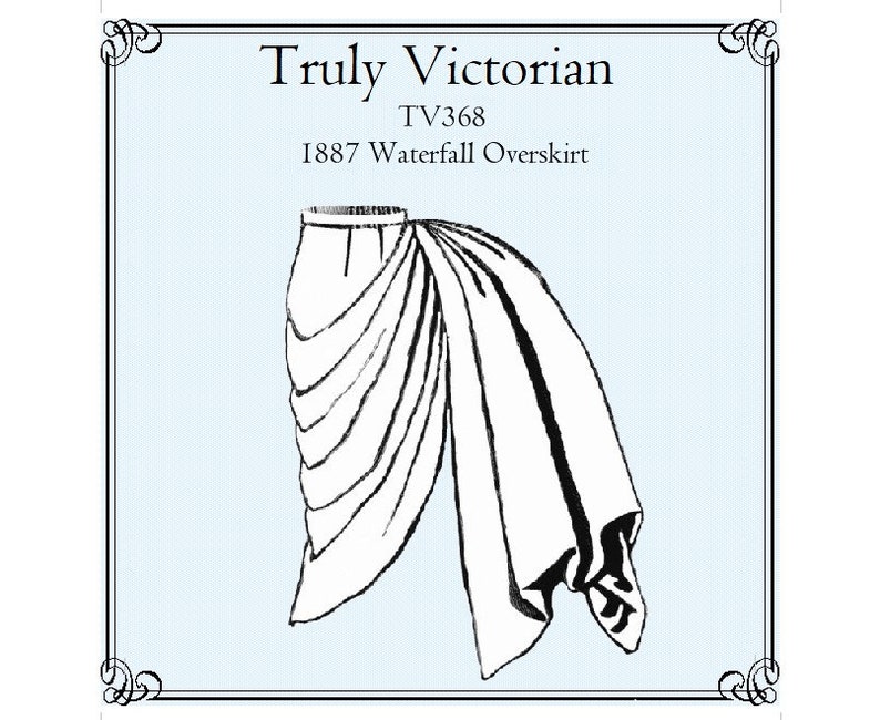 1887 Waterfall Overskirt Sewing Pattern: Truly Victorian TV368 (digital ...