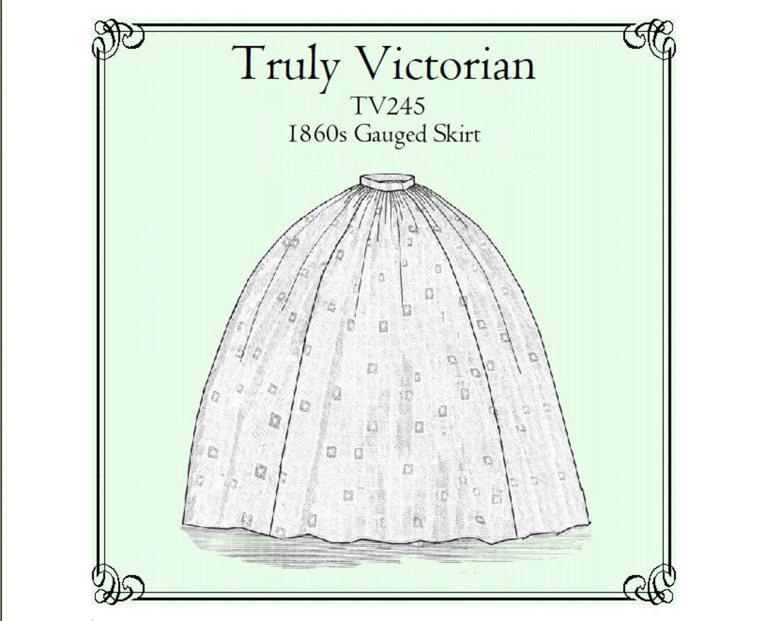 1860s Gauged Skirt Sewing Pattern: Truly Victorian TV245 (digital PDF ...