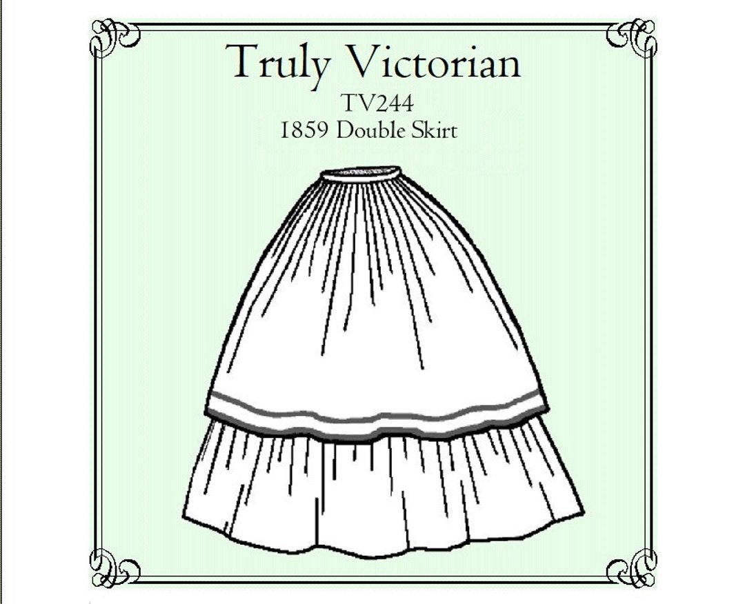 E-pattern TV244 – 1859 Double Skirt Skirt Truly Victorian One Size Fits ...